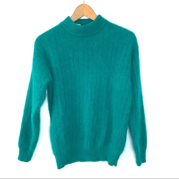 Rafaella | Sweaters | Vintage Rafaella Green Angora Lambswool Sweater ...